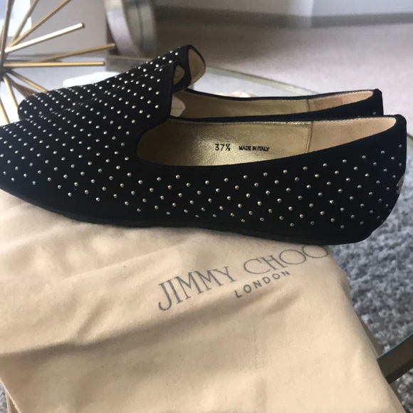 Jimmy Choo | Shoes | Jimmy Choo Suede Slippers With Mini Silver Studs ...